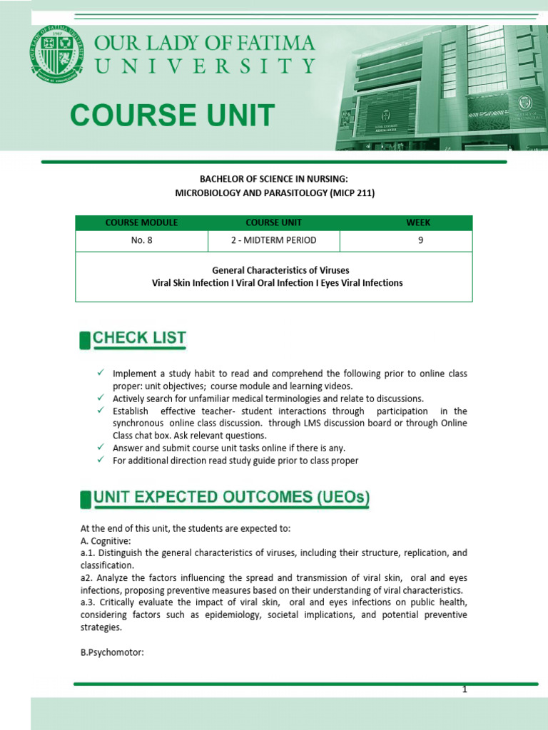 Micp-Lec-Week_9 Updated FOR CANVAS Jan 2024 Virus General Characteristics Virus Infections | PDF ...