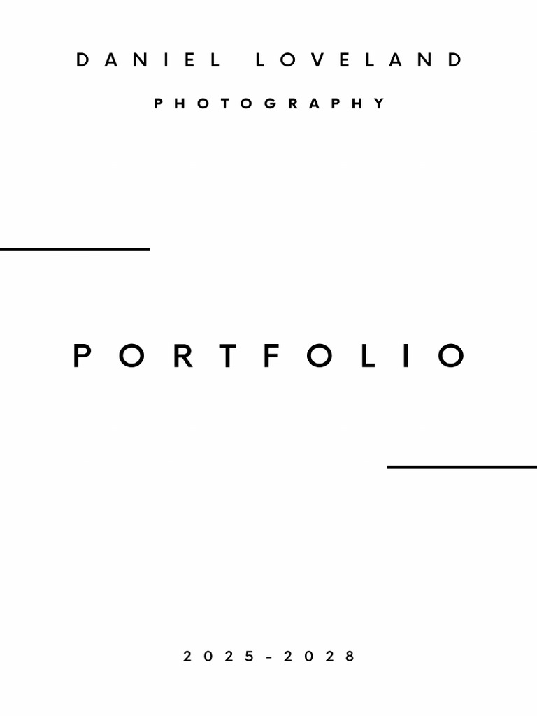 Black and White Monoline Typedriven Portfolio Cover Page | PDF