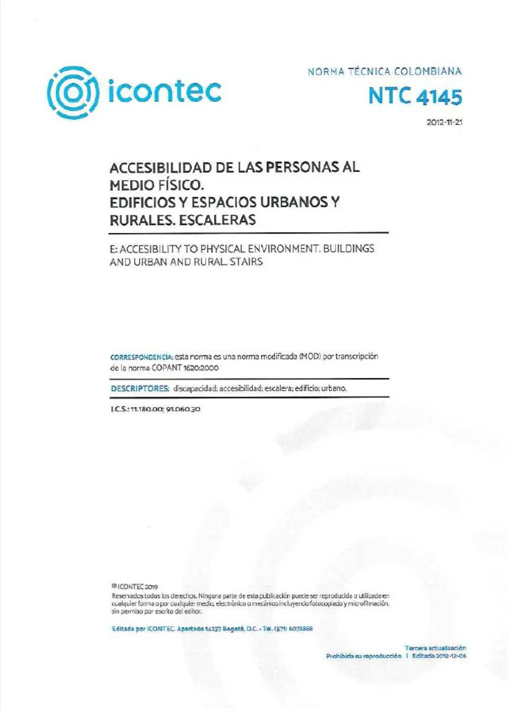 NTC 4145 - Escaleras | PDF