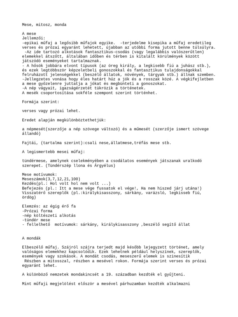 Mese, Mitosz, Monda | PDF