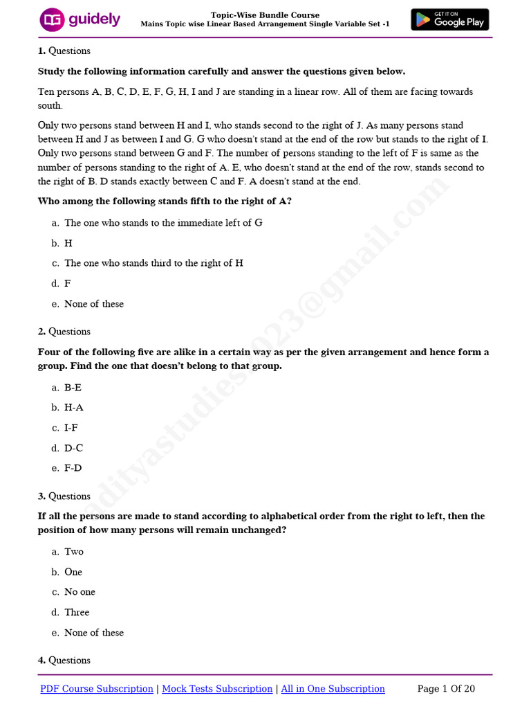 Mains_Topic_wise_Linear_Based_Arrangement_Single_Variable_Set_-1 | PDF | Mathematics