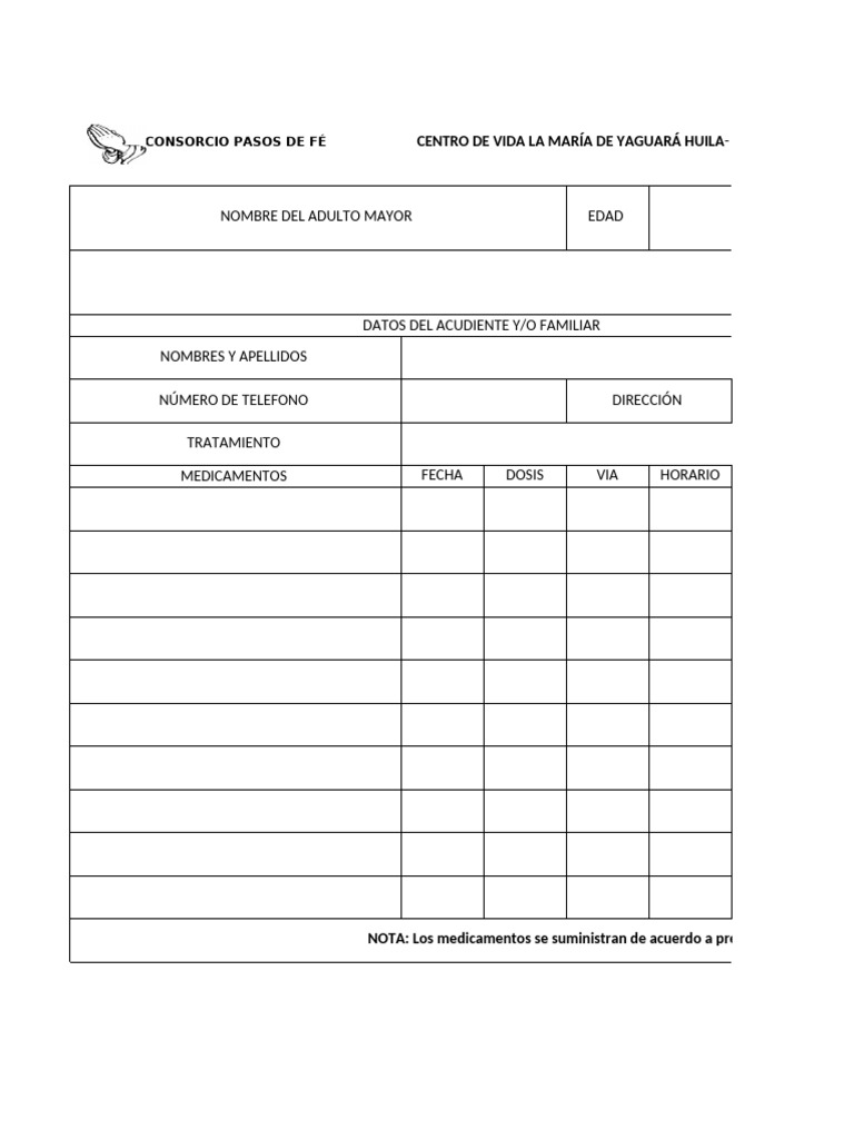 Kardex de Enfermería Adultos Mayores | PDF