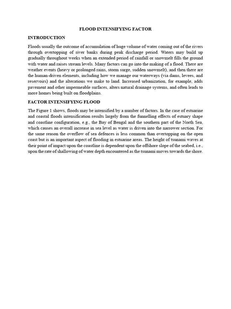 Factors Intensifying Flood Risks | PDF | Flood | Drainage Basin