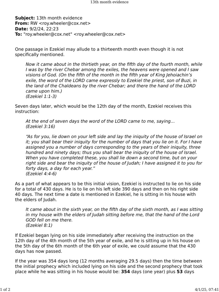 Evidence of 13 Months in A Biblical Hebrew Calendar Year | PDF ...