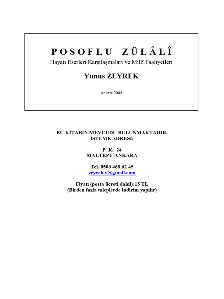 Posoflu Zulali̇ | PDF