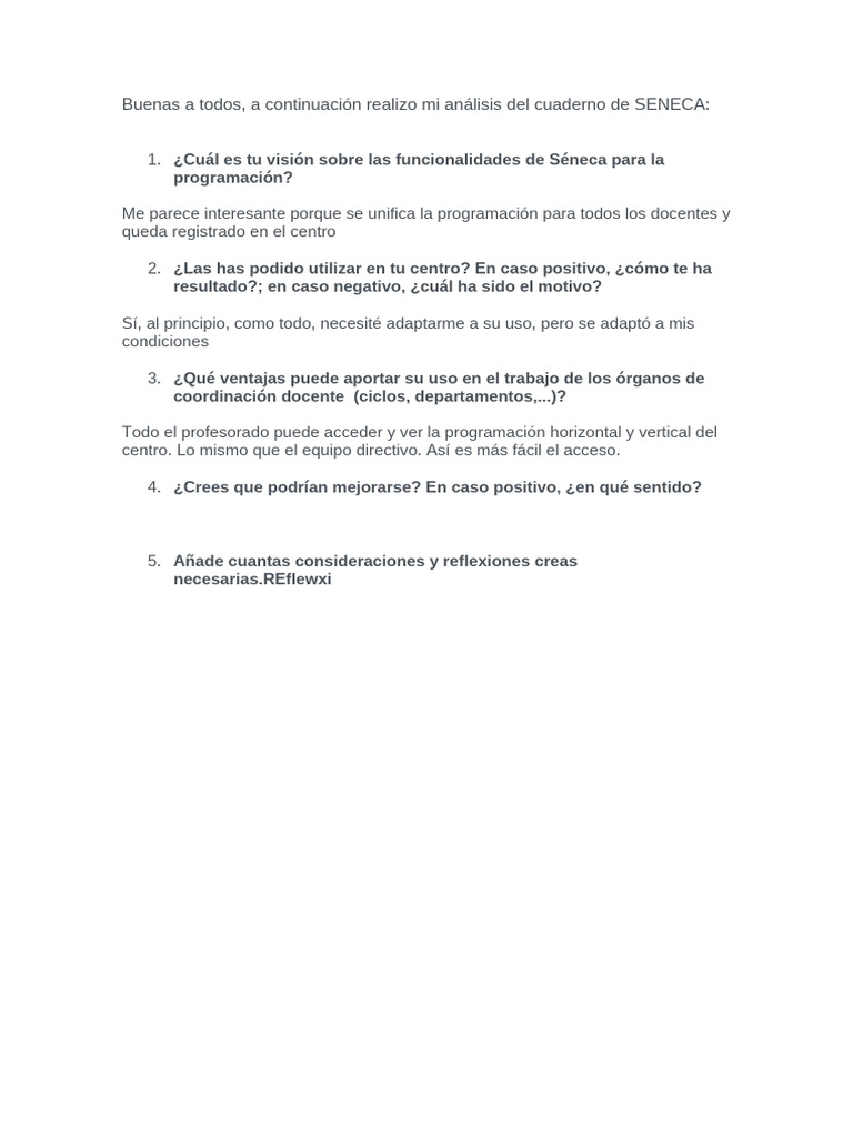 Análisis de Funcionalidades de Séneca | PDF