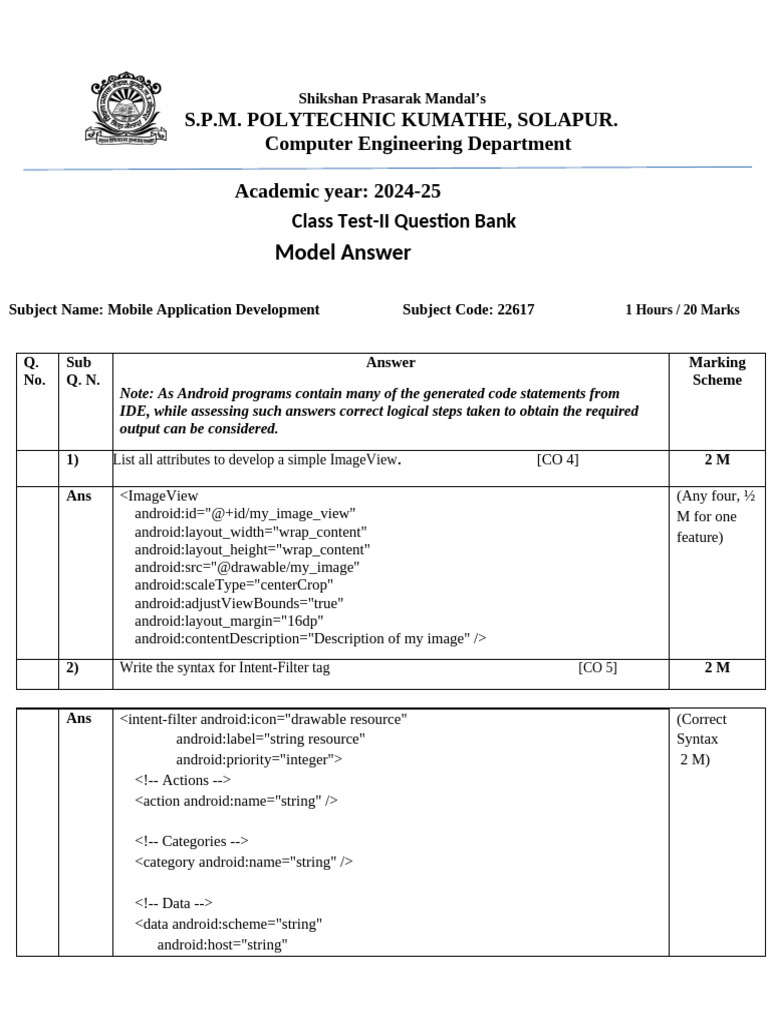 Mobile App Development Test Questions | PDF | Google Play | Mobile App