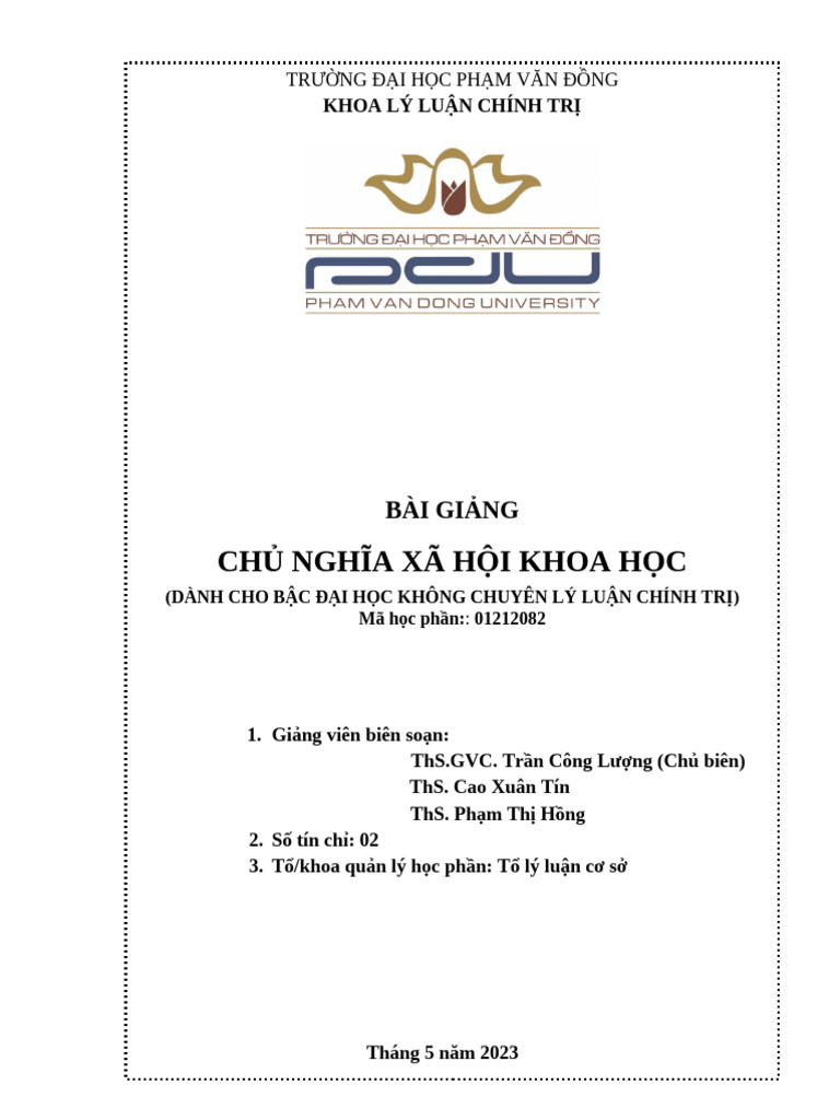 BAI GIANG CNXHKH Chính TH C | PDF