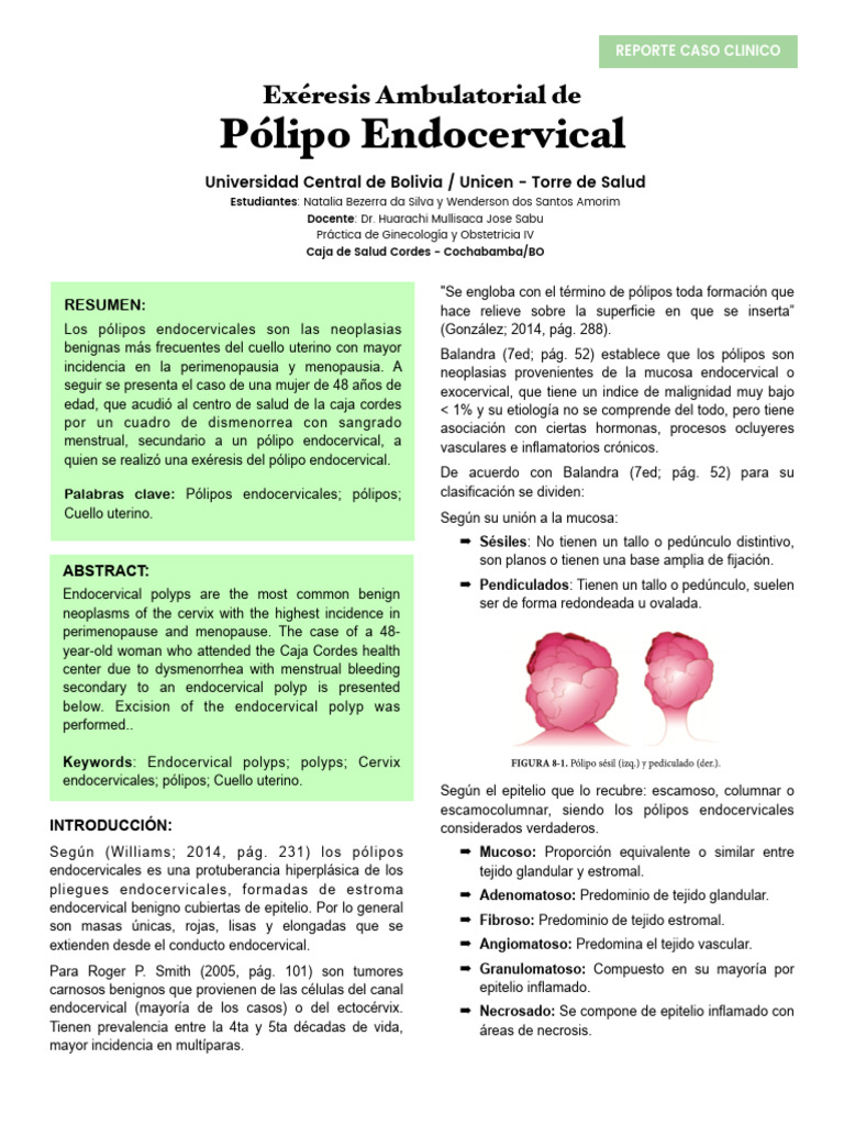 Exéresis de Pólipo Endocervical Benigno | PDF | Especialidades Medicas ...