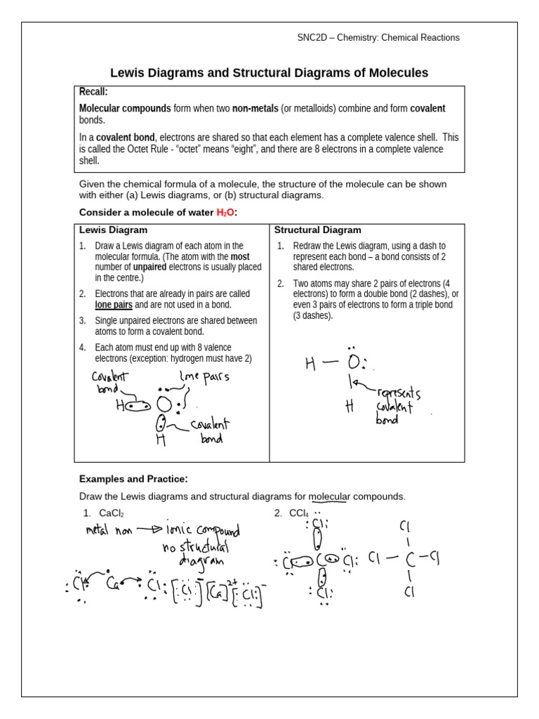 5.10 - Lewis Dot & Lewis Structural Diagrams ANSWERS | PDF