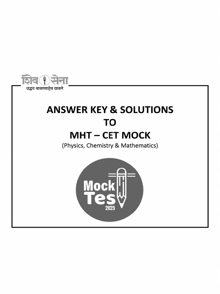 MHT-CET (Engineering) - Solutions | PDF