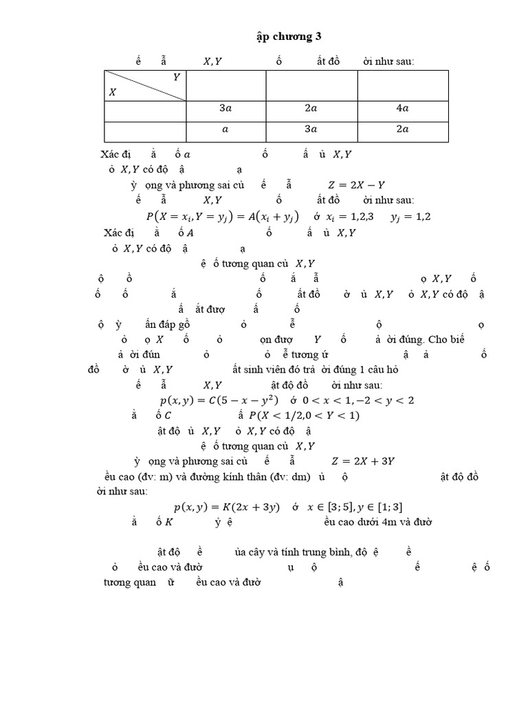 Bai tap XSTK_chap3 | PDF