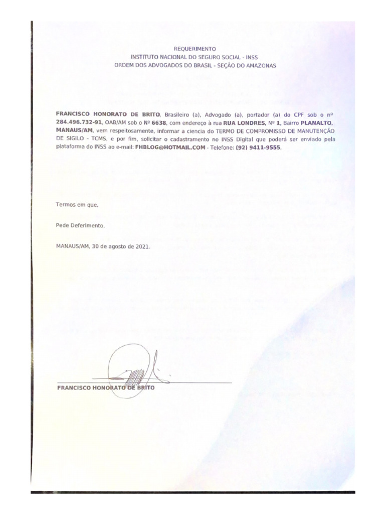 Requerimento 1 | PDF