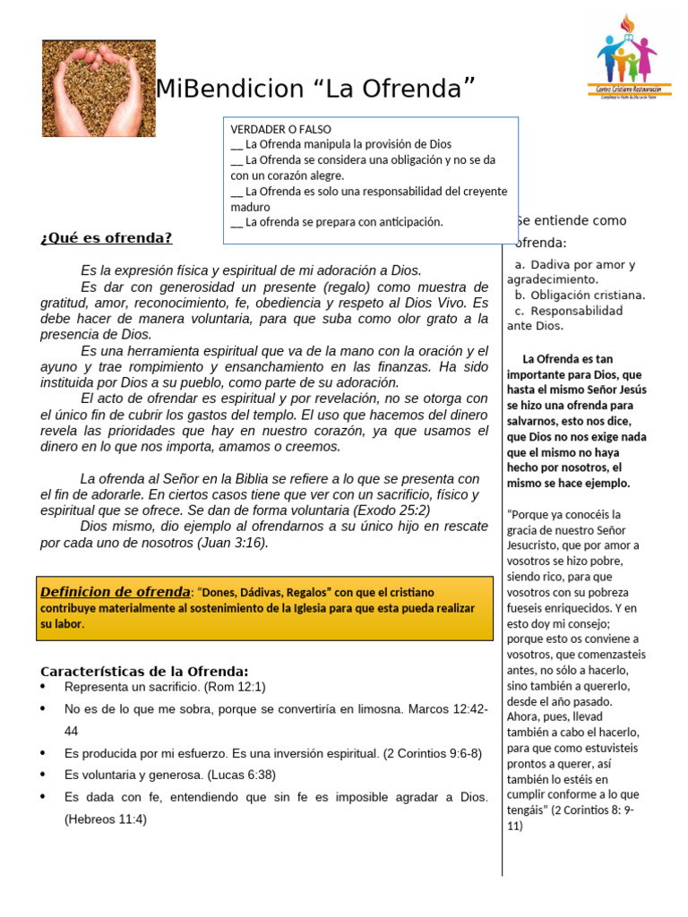 La Ofrenda | PDF | Dios | Amor