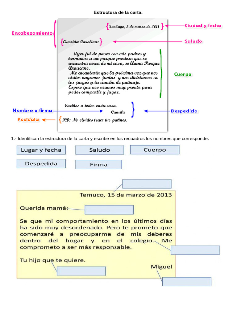 Estructura de La Carta 18m Nov 2 Basico | PDF