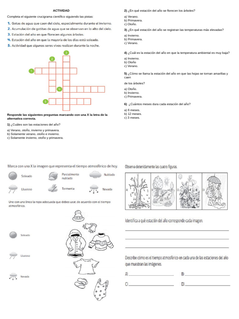 Estaciones y Tiempo Miercoles 6 de Nov | PDF | Temporada de primavera ...