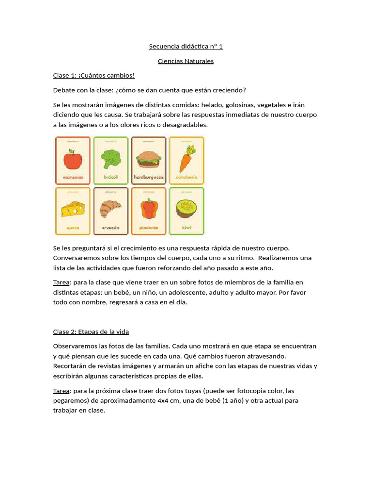 Secuencia Nº 1 Cs Nat. | PDF