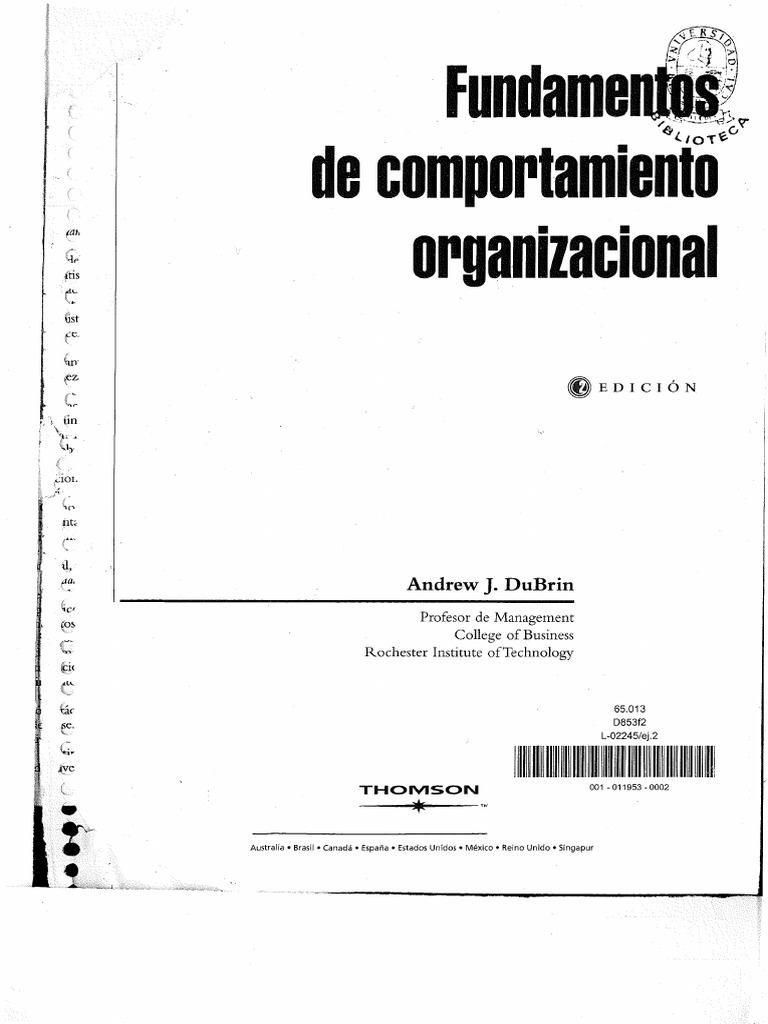 Fundamentos de Comportamiento Organizacional - Dubrin | PDF