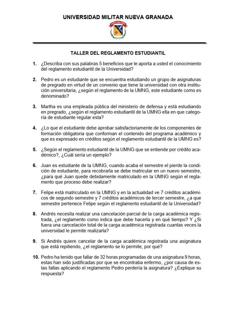 Taller Reglamento RR | PDF