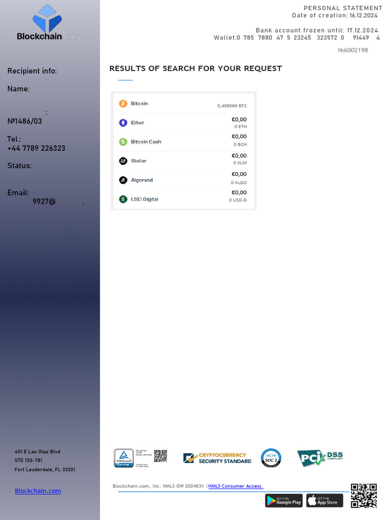 Blockchain Personal Statement ZANNA NIKIFOROVA | PDF | Cryptocurrency ...