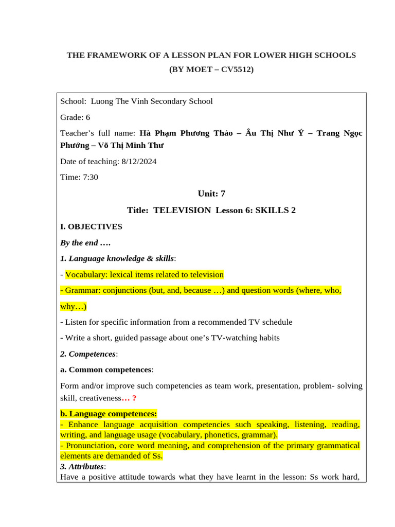Sunday - GRADE 6 - UNIT 7 - LISTENING (2024) | PDF | Question | Information