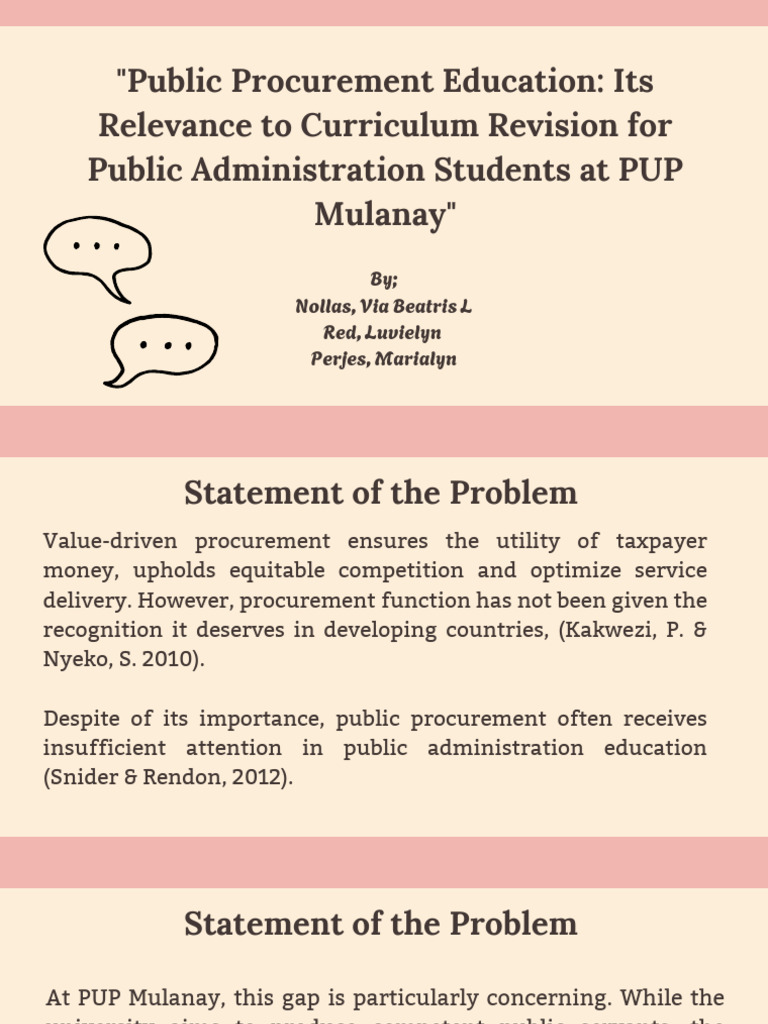 Public Procurement Curriculum at PUP Mulanay | PDF | Procurement ...