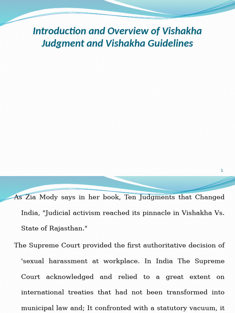 Overview of Vishakha Guidelines | PDF | Sexual Harassment | Justice