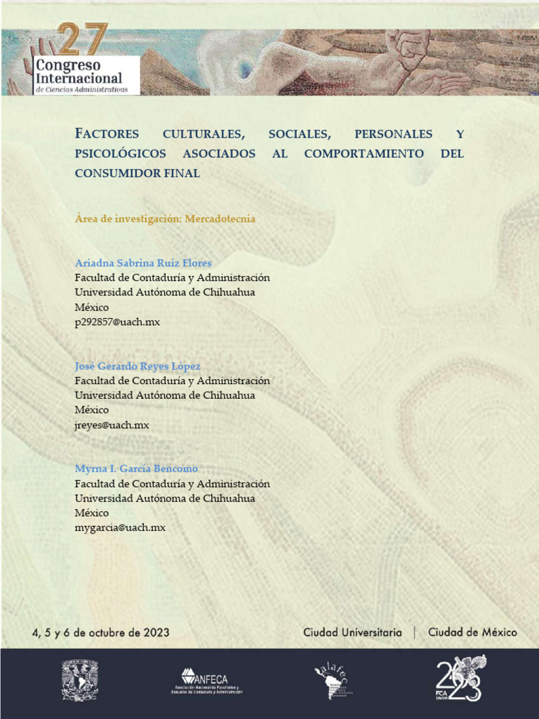 Factores Culturales | PDF | Comportamiento | Sicología
