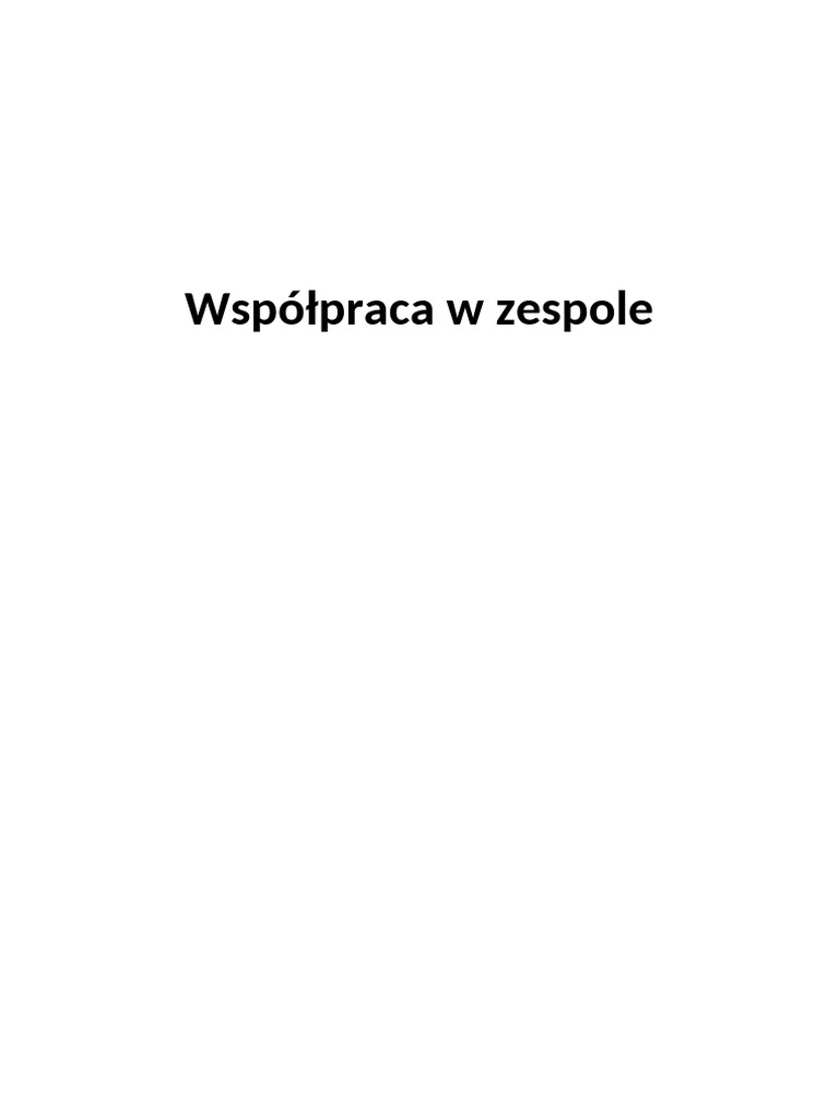 Współpraca W Zespole - SKRYPT | PDF