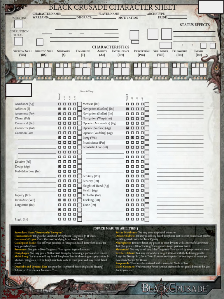 Black Crusade Ultimate Sheet | PDF