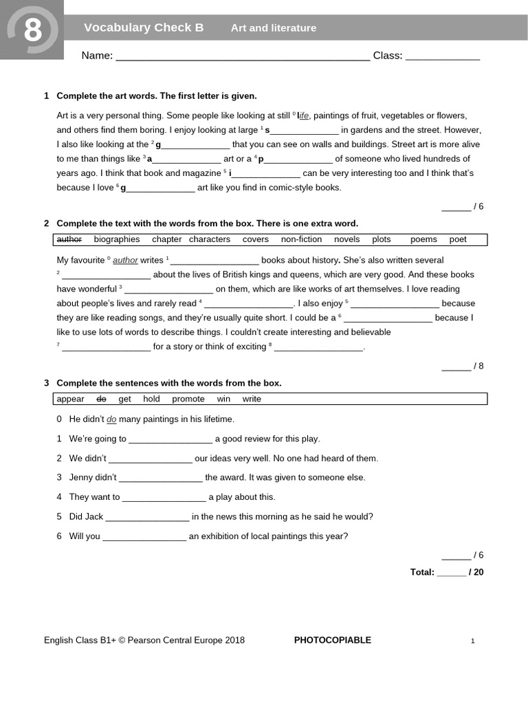 EC - B1P - Vocabulary Check 8B | PDF
