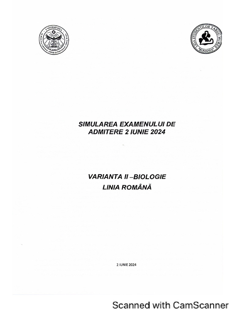 Simulare 2 Iunie-2024 | PDF