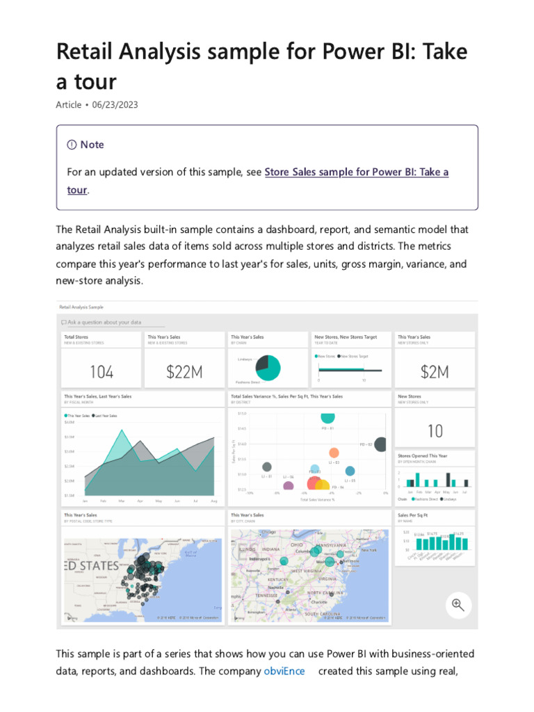 Retail Analysis Sample For Power BI - Take A Tour - Power BI - Microsoft Learn | PDF | Microsoft ...