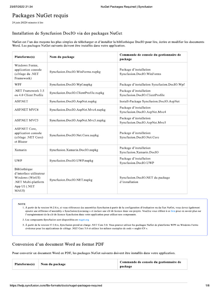 3 Packages NuGet Requis | PDF