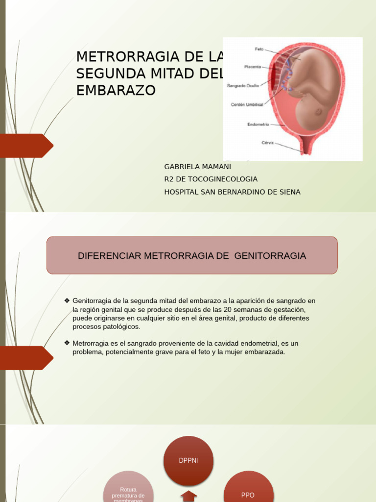 Metrorragias de La 2da Mitad Del Embarazo-1 | PDF | El embarazo | Placenta