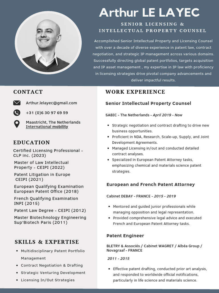Senior IP Counsel with Licensing Expertise | PDF | Patent ...