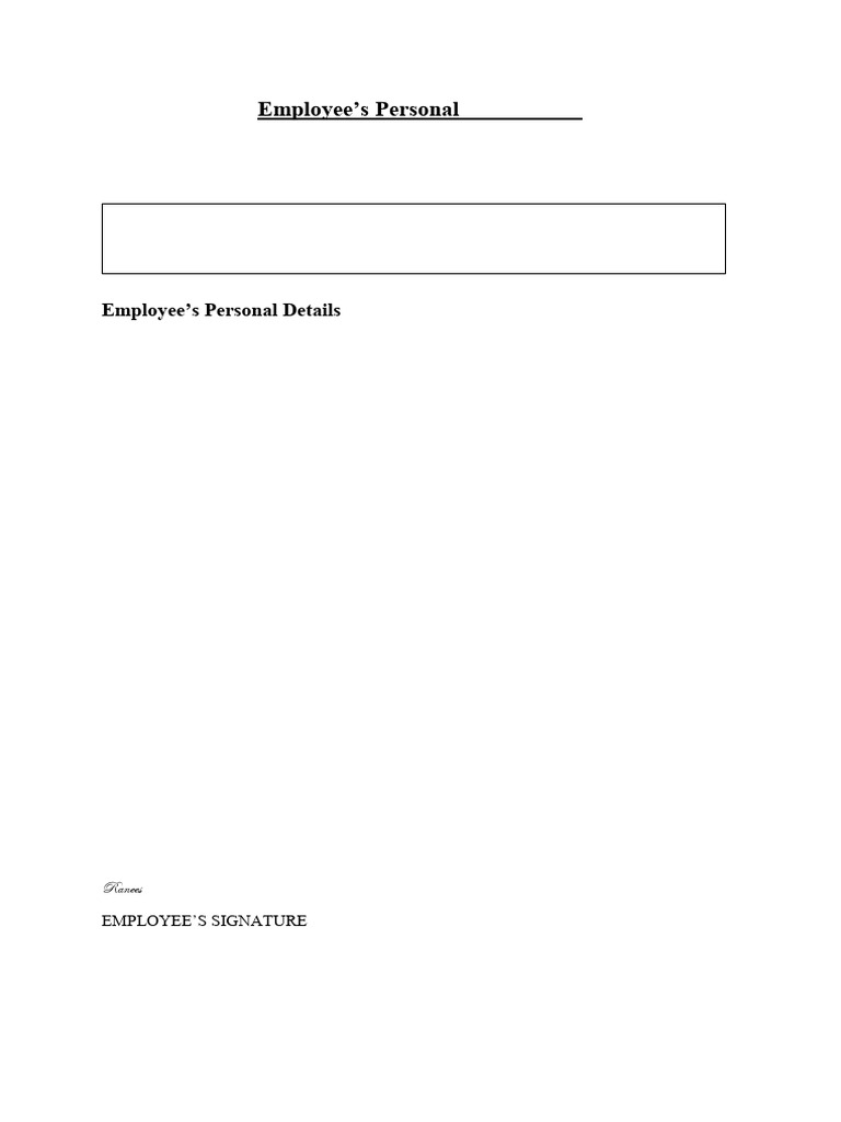 All Employees Personal Information | PDF