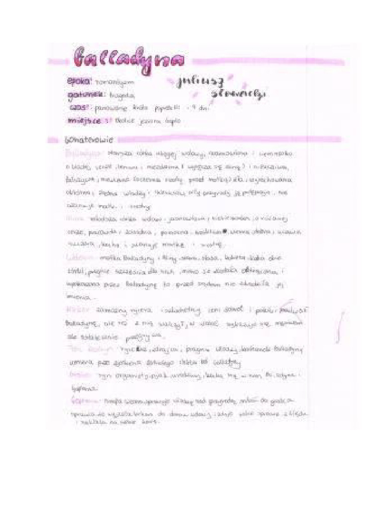 Notatka Balladyna | PDF