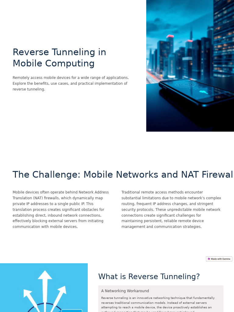 Reverse Tunneling in Mobile Computing | PDF | Computer Network | Secure Shell