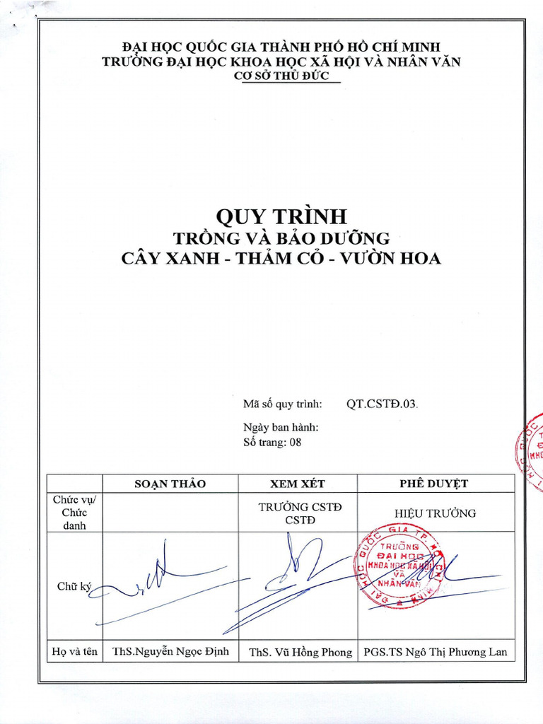 CSTD-QT Trong Va Bao Duong Cay Xanh | PDF