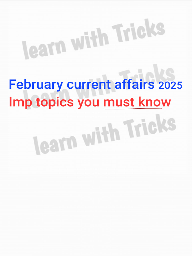 February Current Affairs 2025 Main | PDF