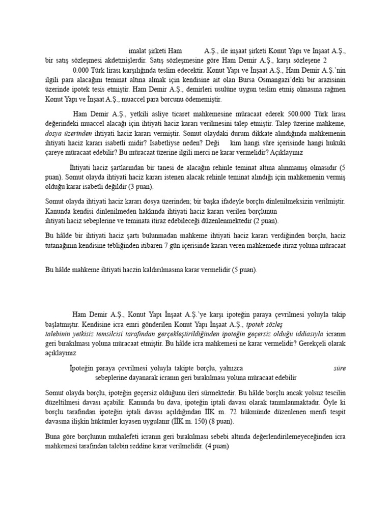 Cra Ve Flâs Hukuku Bahar Final S Nav Cevap Anahtar | PDF