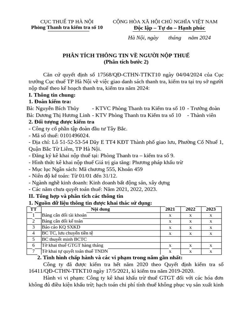 Phan Tich Tay Bac Sua Lan 1 | PDF