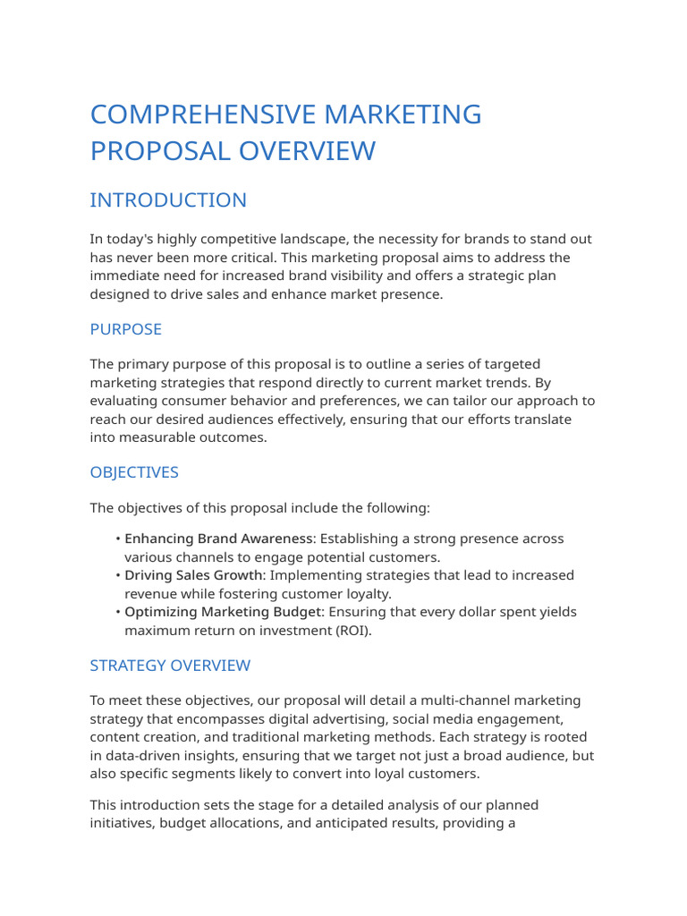 Strategic Marketing Proposal Overview | PDF | Marketing | Target Audience