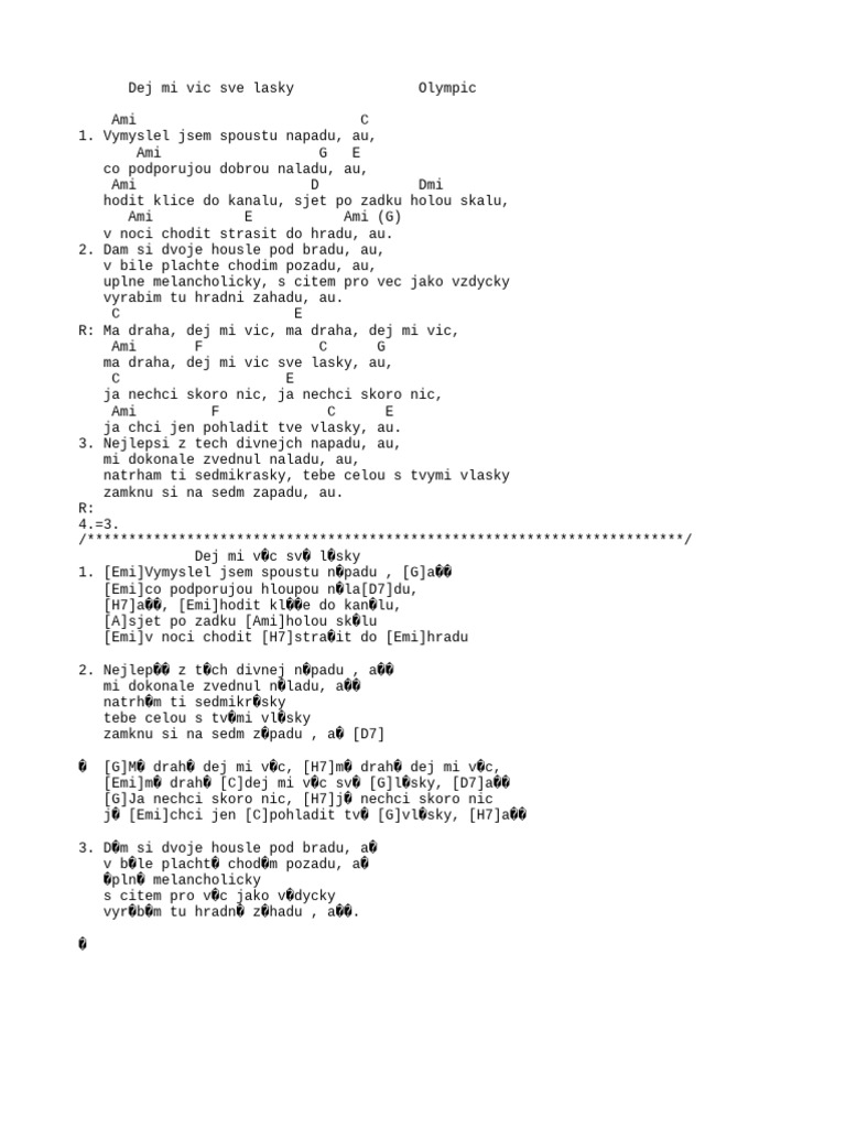 Dej Mi Vic Sve Lasky | PDF