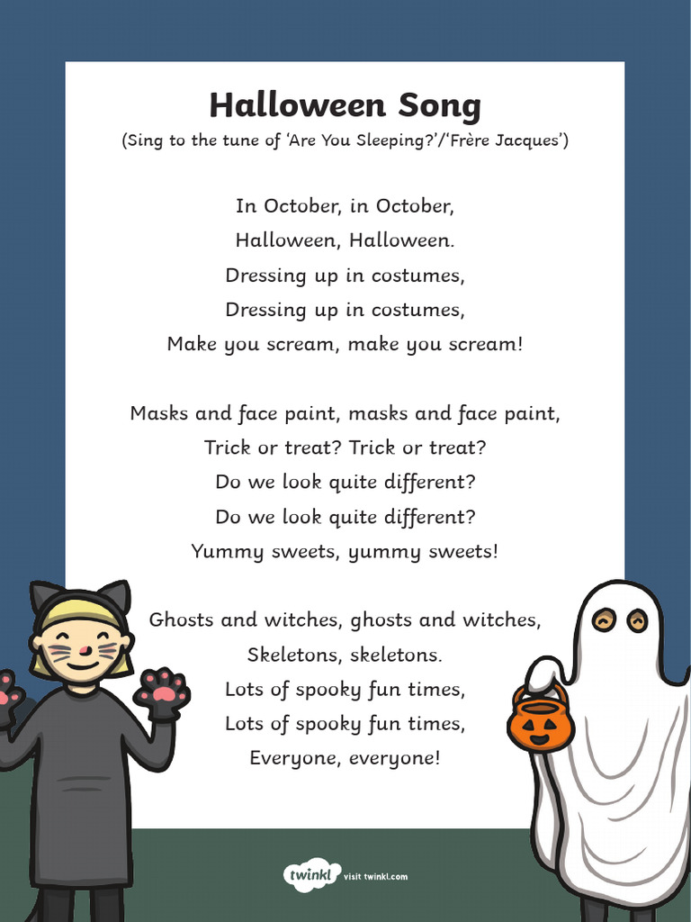 Halloween Song Lyrics for Kids | PDF
