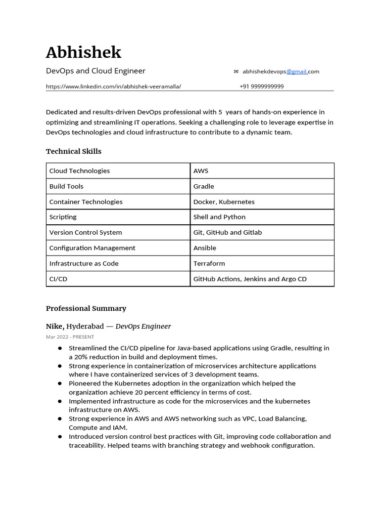 Experienced DevOps Resume | PDF | Amazon Web Services | Cloud Computing