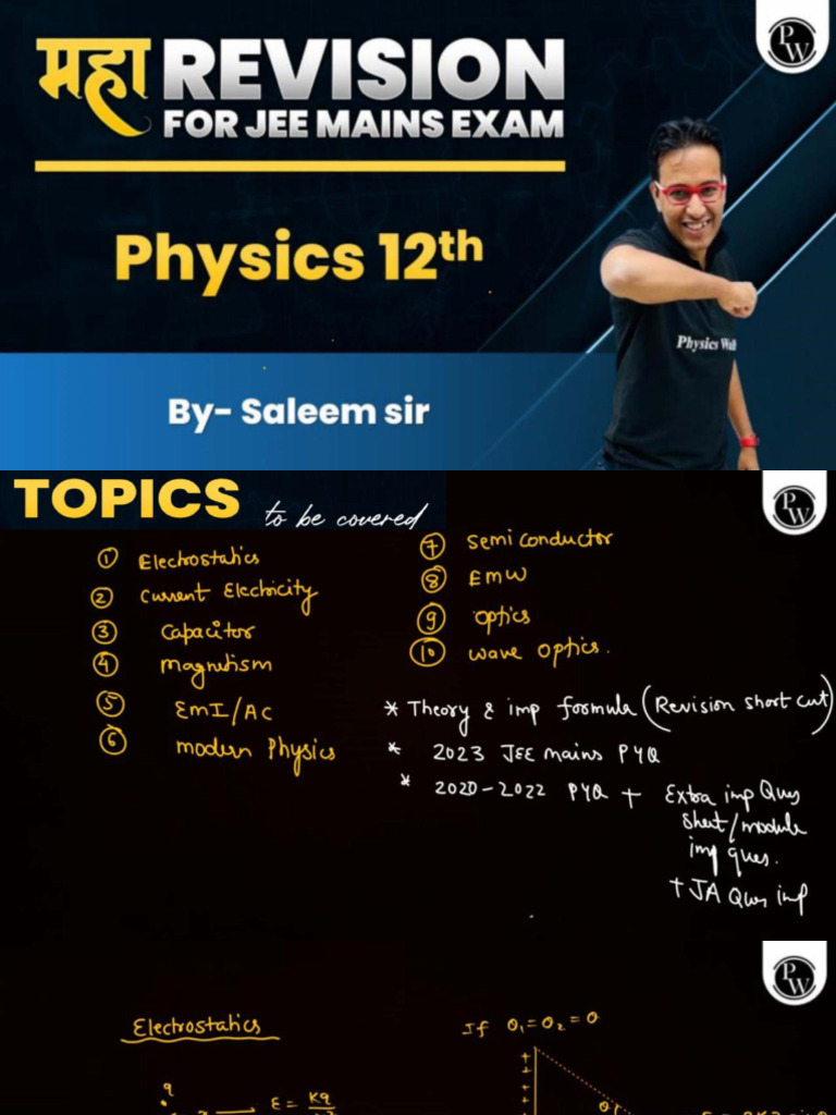 Complete Class 12th Physics in One Shot (Part 01) - Class Notes ...