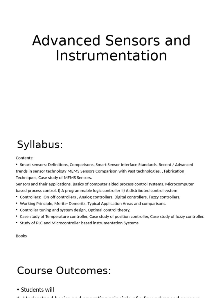 Advanced Sensors and Instrumentation | PDF | Programmable Logic ...
