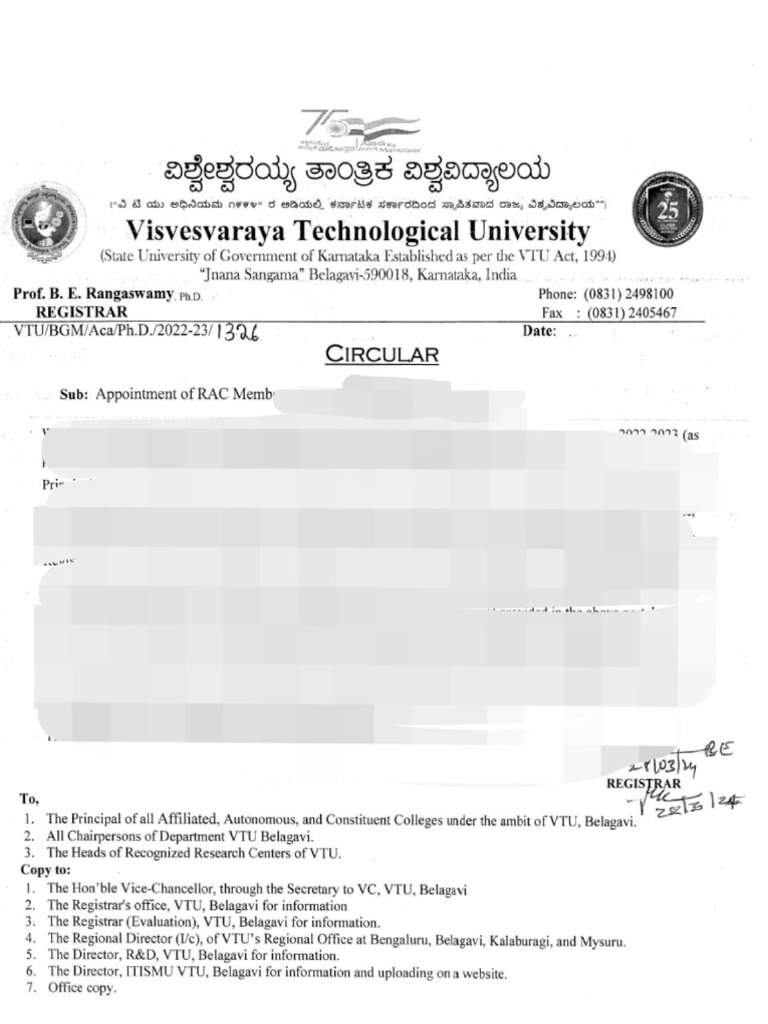 8th Sem Internship Evaluation and External Examination Time Table..... Vtu - Com. | PDF